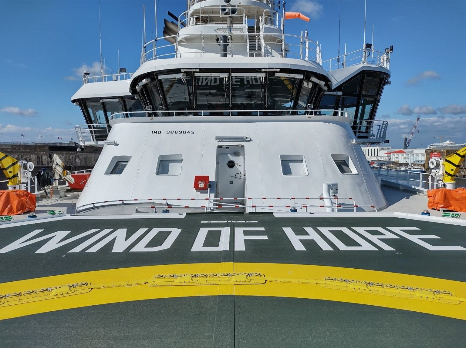 Naming ceremony of the Wind of Hope, maintenance ship dedicated to ...
